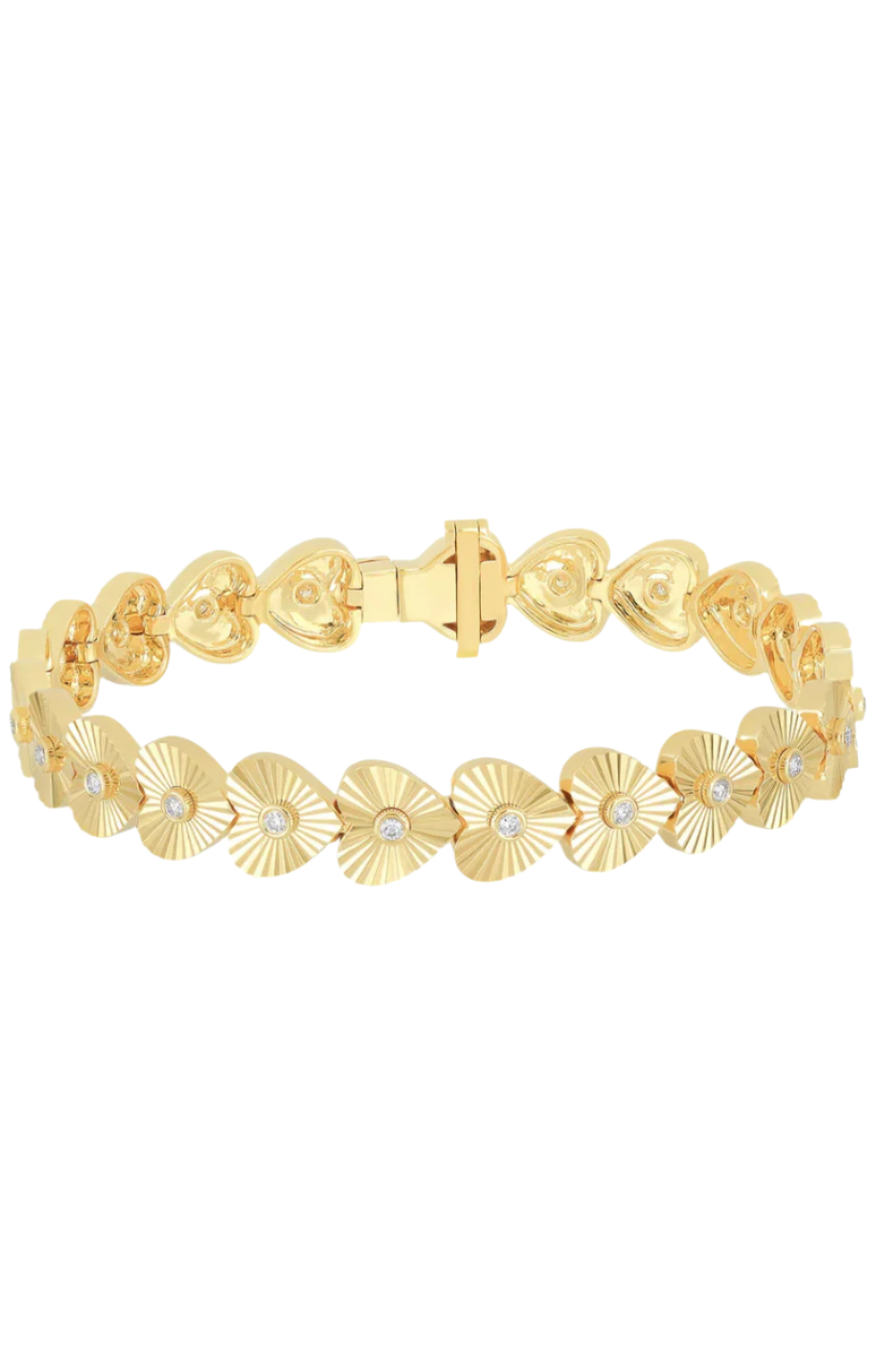 14KY Diamond Fluted Heart Eternity Bracelet – Susan Saffron Jewelry